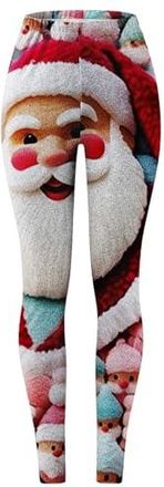 Generic Legging blanc pour femme - Cadeau danniversaire marron - Tendance - Confortable - Coupe ajust&eacute;e - Cadeau P&egrave;re No&euml;l - Imprim&eacute; flocon de neige - Pantalo