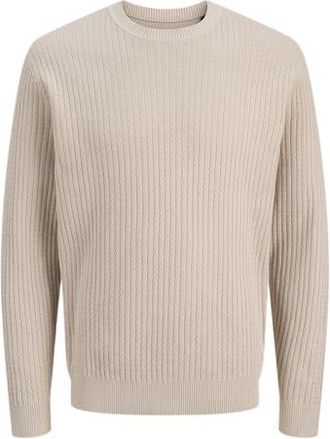 Jack & Jones Jprblubarkley Knit Crew Neck Ch, Taupe, XL Homme