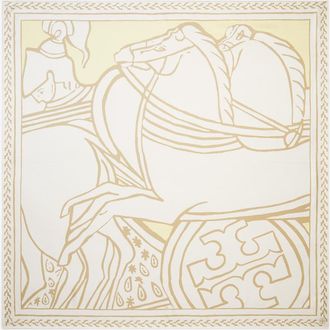 Tory Burch Damen Quadratisches Seidentuch mit Trocadero Horses Print