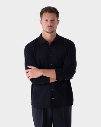 van Laack Strickehmd mit Baumwolle und Seide