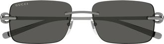 Gucci Rechteckige randlose Sonnenbrille - - Accessories - unisex - Grau - 55 MM