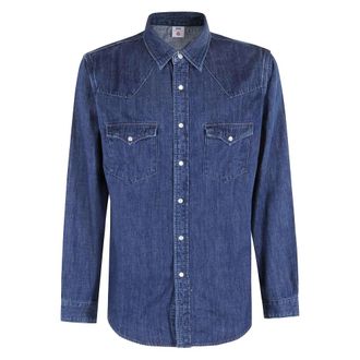 Edwin Homme, Chemises, Bleu, Taille: L Western Shirt LS Japan