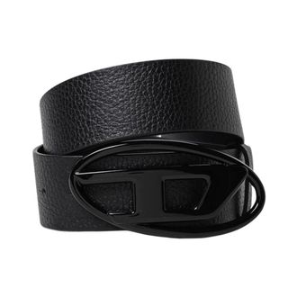 Diesel Homme, Accessoires, Noir, Taille: 95 CM Ceinture en cuir noir &agrave; boucle ovale