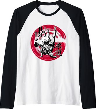 Creativemotions Judo Kanji und aufgehende Sonne Überwurf - Kampfsport-Design Raglan