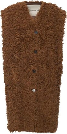 PDR Phisique Du Role Femme, Vestes, Brun, Taille: 36 FR Ecofur Gilet Long Vest