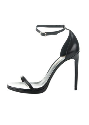 Saint Laurent Jane 105 Black Leather Sandals Size 37.5
