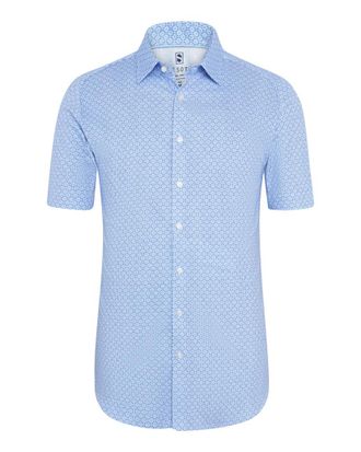 DeSoto Jersey-Kurzarmhemd mit Kleinmuster und Kentkragen, Slim in