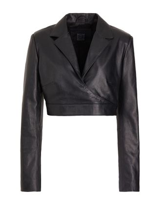 8 by YOOX LEATHER BLAZER CROPPED TOP