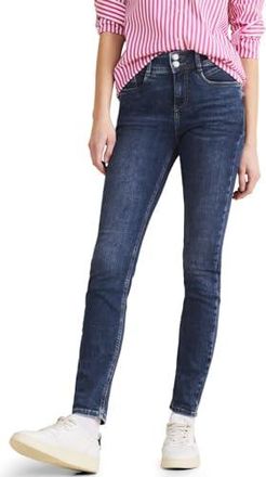 Street One Damen Style York Jeanshose Slim und High, Brilliant Indigo Random Wash, 25W /28L