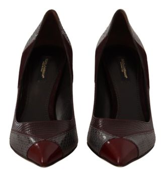 Dolce & Gabbana Womens Exotic Leather Colorblock Heel Multicolor Skins