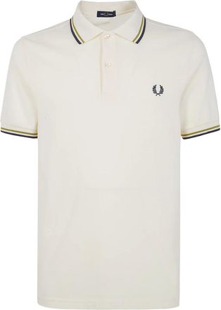 Fred Perry Homme, Tops, Beige, Taille: L Polo M3600 &agrave; double liser&eacute;