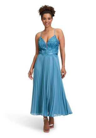Vera Mont Abendkleid Damen mit Stickerei Plissee