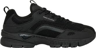 A|X Armani Exchange Baskets &agrave; empi&egrave;cements en mesh et logo - Homme - Chaussures - Noir - Taille: 45 EU