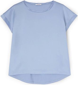 Motivi Femme, Tops, Bleu, Taille: 42 FR T-shirt Bicolore en M&eacute;lange de Coton