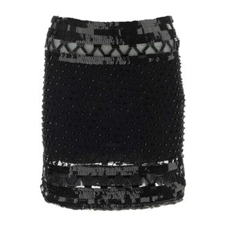 Alberta Ferretti Verziertes Mesh Minirock - - Skirts - Damen - Schwarzk - S