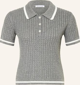 Mrs & Hugs Mrs & Hugs Strick-Poloshirt grau