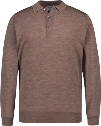 John Smedley Herren Pullover braun Merinowolle meliert