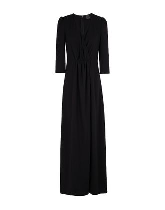 8 by YOOX CR&Ecirc;PE V-NECK LONG DRESS