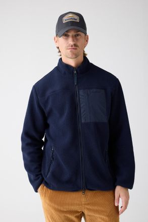 Knowledge Cotton Apparel Herren vegan Fleecejacke Zip Loose Night Sky Navy