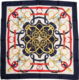 Hermès Tücher & Schals - Hermes Classic Eperon d?Or Silk Carre 90 Scarf Tuc - Gr. unisize - in Blau - für Damen