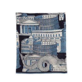 Inou&iuml; Editions Foulard imprim&eacute; en laine et cachemire