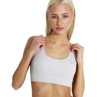 Carlheim Womens Active Wear Sports Bra Ribbed Classic Helle, Beige, X-Large