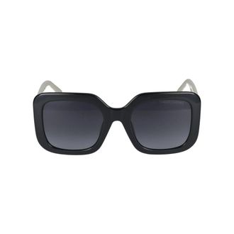 Marc Jacobs Femme, Accessoires, Noir, Taille: 53 MM Lunettes de Soleil Noir Blanc Style 80S