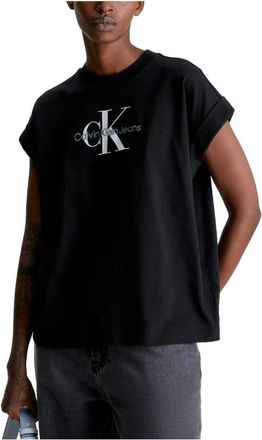 Calvin Klein Modernes- l&auml;ssiges T-Shirt mit ikonischem Logo - - Tops - Damen - Schwarzk - XS