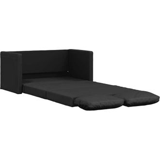 vidaXL Bodensofa mit Schlaffunktion Schwarz 112x174x55 cm Kunstleder - Vidaxl