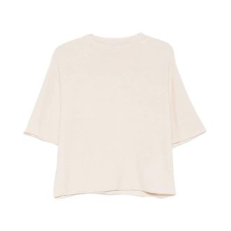 Antonelli Femme, Tops, Blanc, Taille: 42 FR Angelica Crew-neck T-shirt