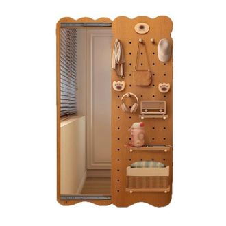 Generic Spiegel Ganzk&ouml;rperspiegel Duschspiegel Vertikal Montage Upgraded Unregelm&auml;&szlig;iger f&uuml;r Schlafzimmer Wohnzimmer Badezimmer(Light Wood,160x50 cm)