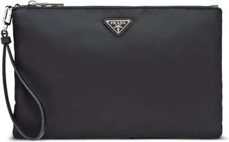 Prada Crossbody Bags - Re-Nylon Triangle-Logo Clutch Bag - Gr. unisize - in Schwarz - f&uuml;r Damen