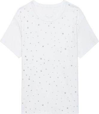 Zadig&Voltaire Femme, Tops, Blanc, Taille: 38 FR Marta Studded T-shirt