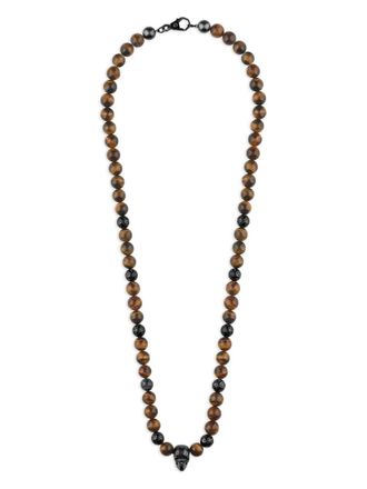 Philipp Plein Halskette mit Tigerauge - Braun