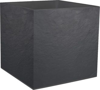 Eda Jardini&egrave;re carr&eacute;e Volcania effet pierre 49,5 x 49,5 x 49,5 cm - 57 l - Gris anthracite