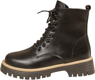 Generic Bottines pour femme &agrave; talon bas et &eacute;pais - &Eacute;l&eacute;gantes - Bout rond - Couleur unie - Antid&eacute;rapantes - Classique - Confortable - Coupe large - Chaussures 