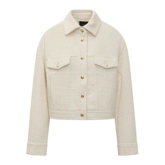 Pinko Pinko, Femme, Vestes, Blanc, Taille: 38 FR Veste Courte en Tweed