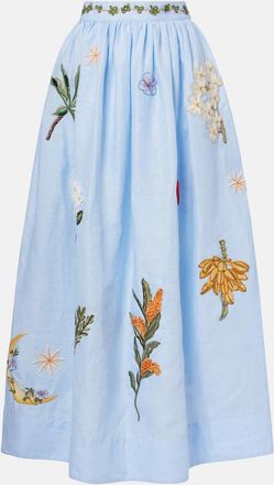 Agua Bendita Jupe longue Tangelo en lin