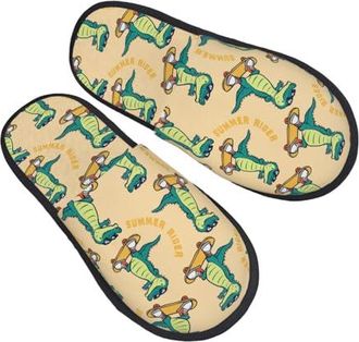 Generic Pantoufles Unisexes Skateboard Crocodile De Dessin Animé Chausson Hommes Confort Doublées En Peluche Pantoufles À La Maison, Pour Femmes, Mariage, Fêt