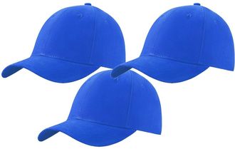morefaz Set 3X Herren Baseballkappe Cap Verstellbarer Riemen Baseball M&uuml;tze (DE/NL/SE/PL, Alphanumerisch, M, XL, Royal Blue)