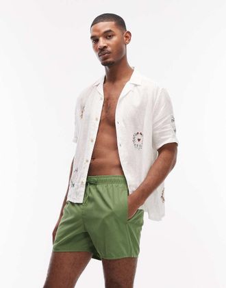 Lacoste Short de bain classique &agrave; logo - Vert