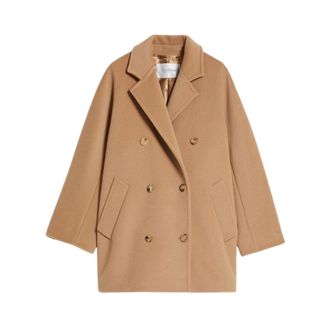 Max Mara Femme, Vestes, Beige, Taille: 38 FR &Eacute;l&eacute;gant manteau oversize en m&eacute;lange de laine