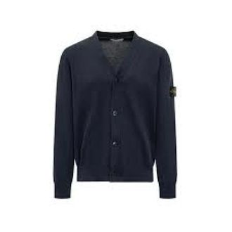 Stone Island Baumwoll-Cardigan mit V-Ausschnitt und Knopfverschluss - - Knitwear - Damen - Blau - M