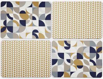 Cooksmart 4 Stück Tischset | Platzsets für Tisch mit britischen Motiven | Tischmatten für alle Arten von Küchen - Bauhaus Geo