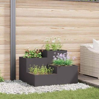 vidaXL Vidaxl - Cache-pot de jardin Noir 100 x 100 x 60 cm Acier