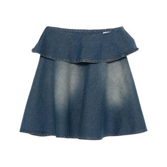 Gimaguas Femme, Jupes, Bleu, Taille: 36 FR Ruffle Mini Skirt