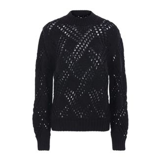 Jil Sander Homme, Pulls, Noir, Taille: XL Pull en maille dentelle &agrave; manches longues