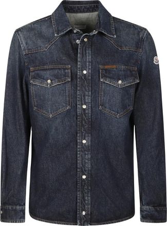 Moncler Denim-Hemdjacke - - Shirts - Herren - Blau - S