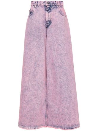 Marni Ausgeblichene Wide-Leg-Jeans mit Marmoroptik - Rosa