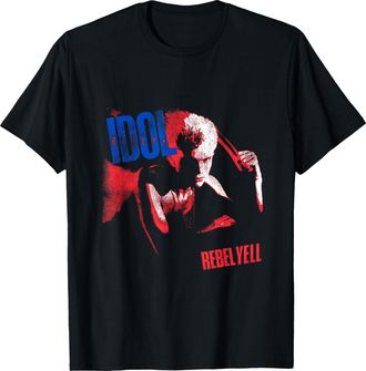 Billy Idol Rebel Yell T-Shirt Schwarz S Klassisches V-Ausschnitt-Halbarm-T-Shirt